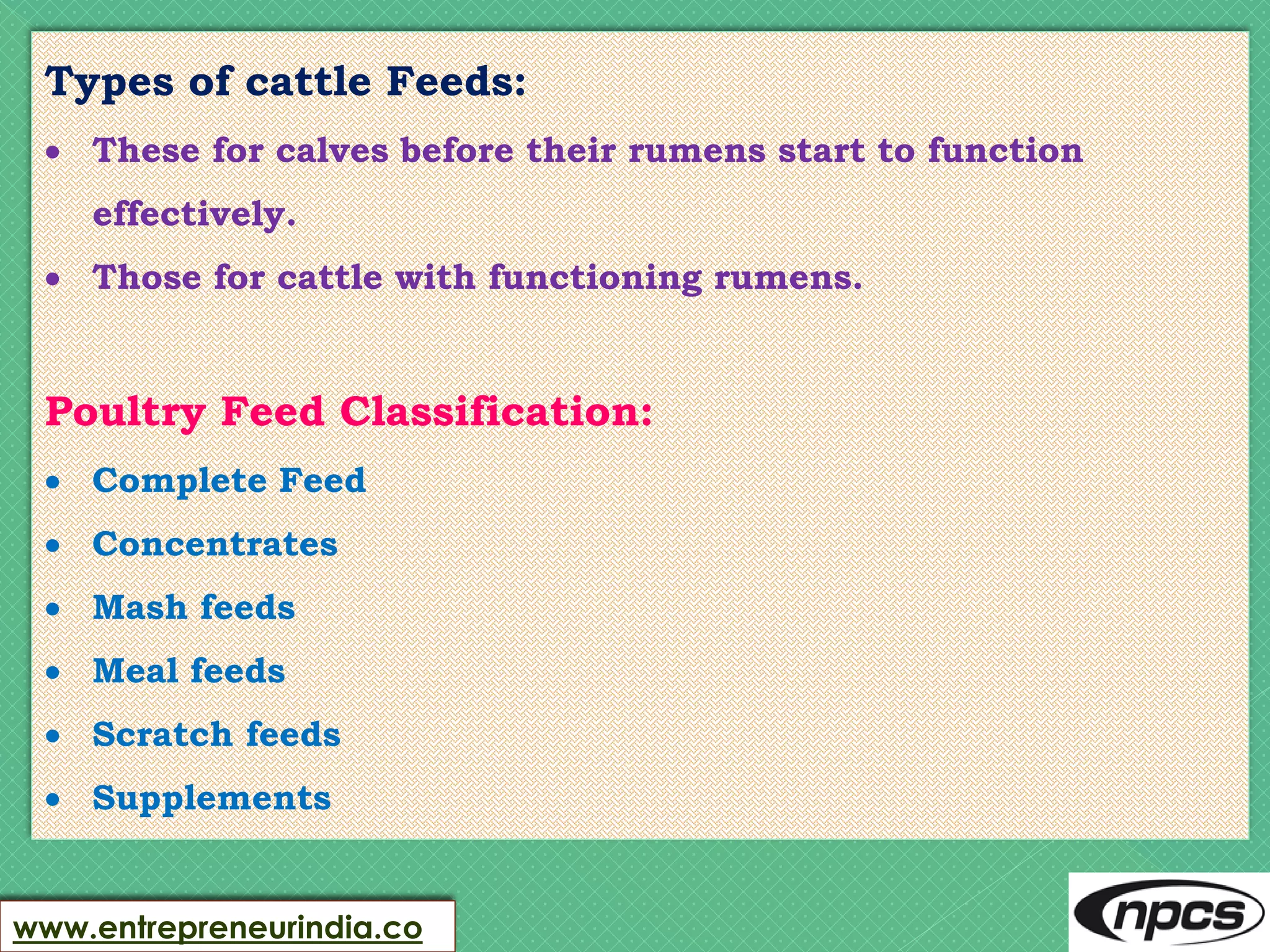 Animal feeds - Poultry & Cattle Feed | PDF