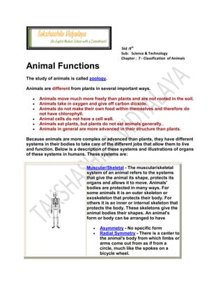 Animal functions | PDF