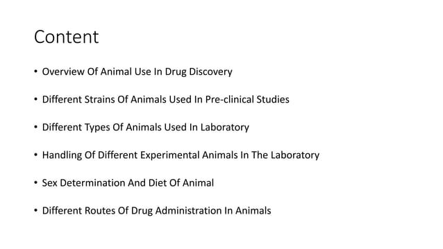 Handling And Routes Of Drug Administration Of Experimental Animals Used ...