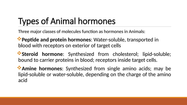 The presentation on animal hormones and their types | PPTX