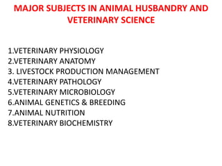 Animal Husbandry and Veterinary Science | PPTX