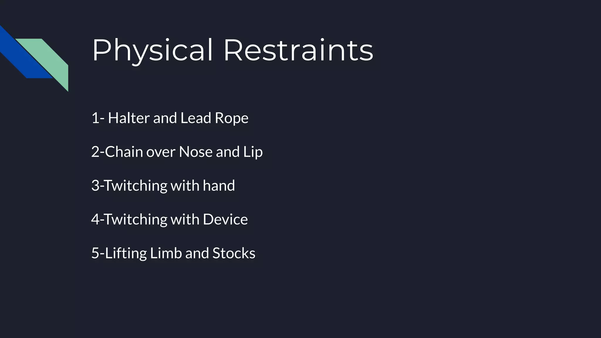 Restraining techniques of Animals | PDF