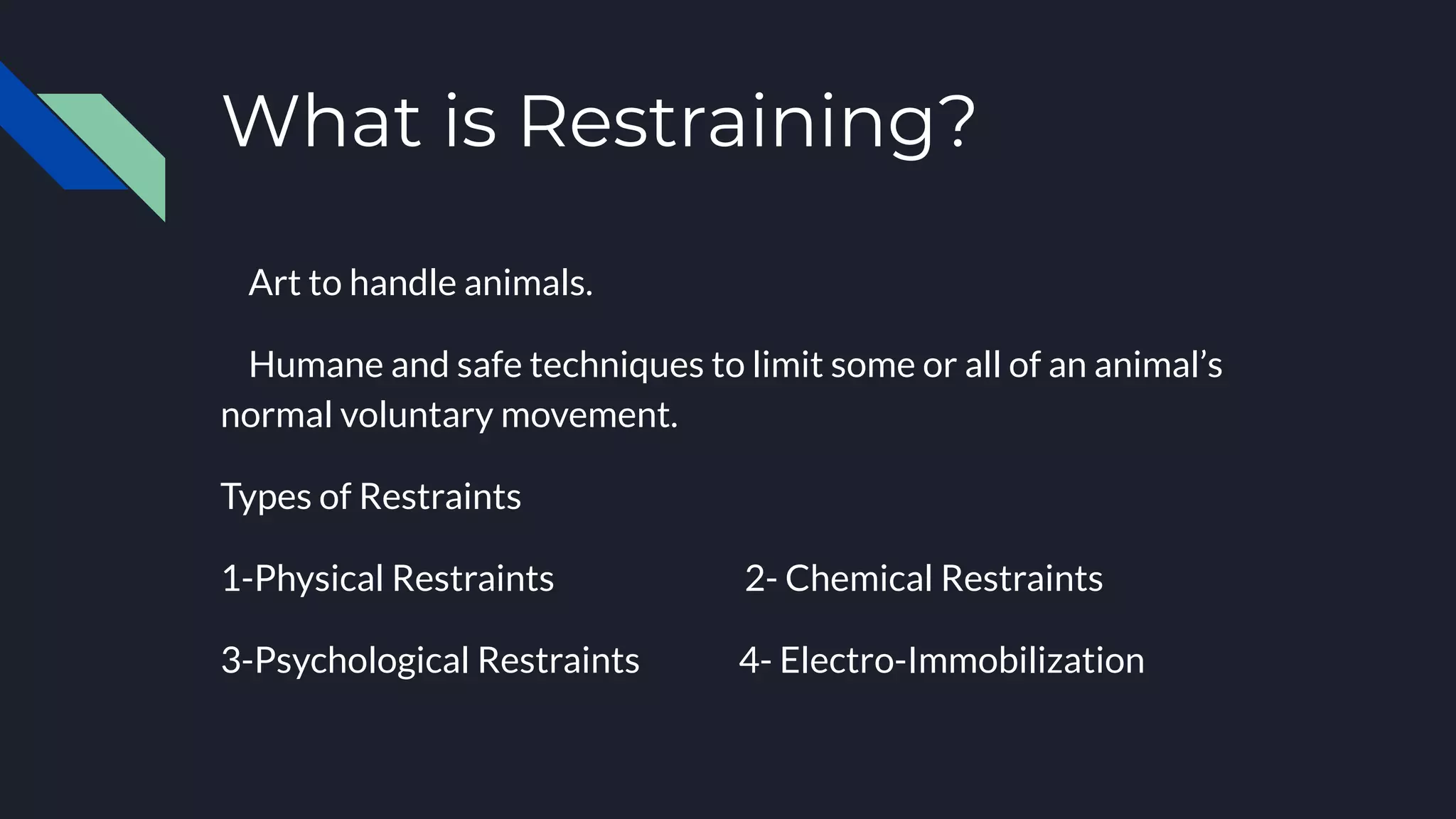 Restraining techniques of Animals | PDF