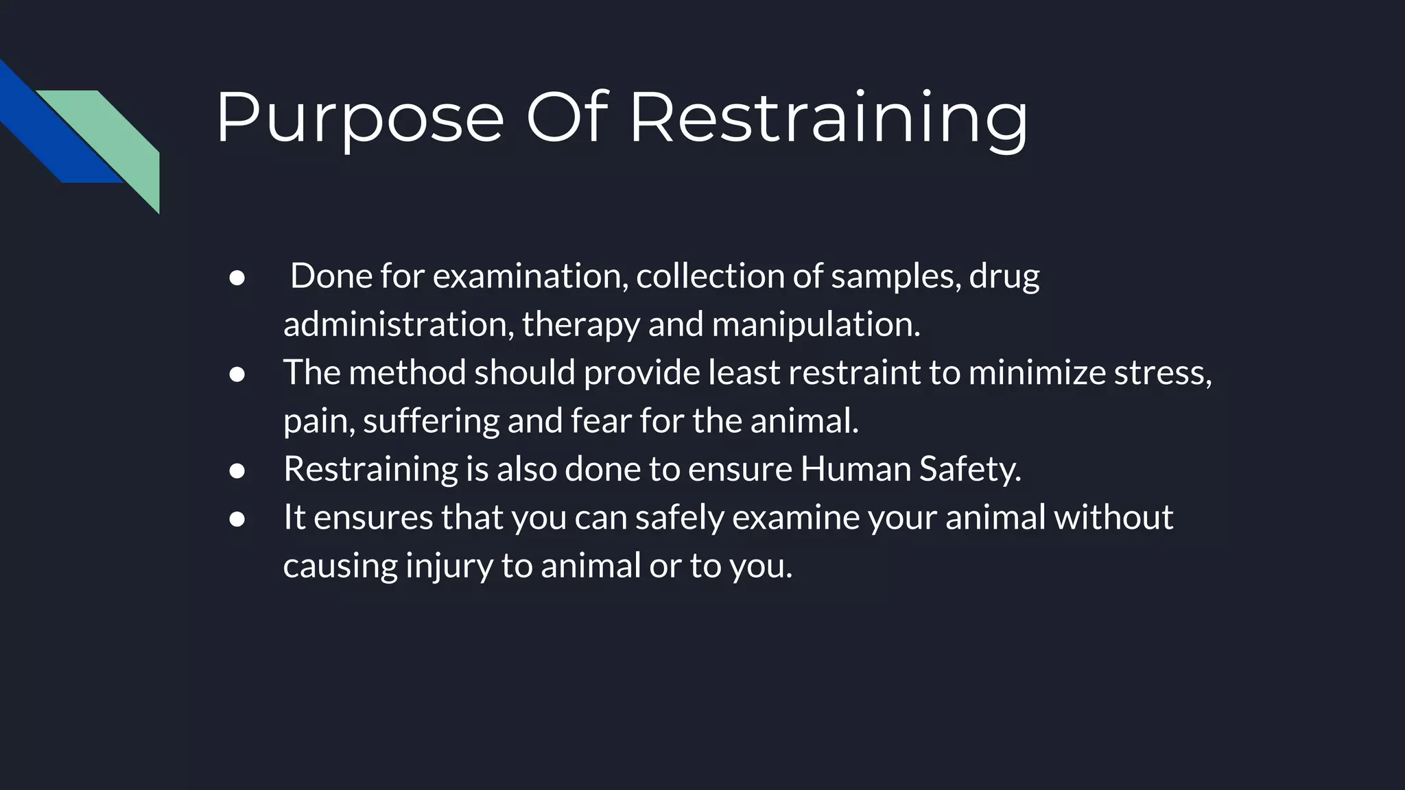 Restraining techniques of Animals | PDF