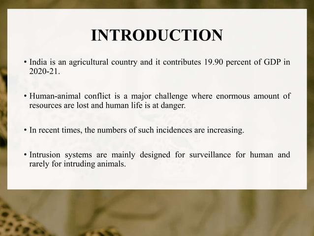 Animal intrusion detection system | PPTX