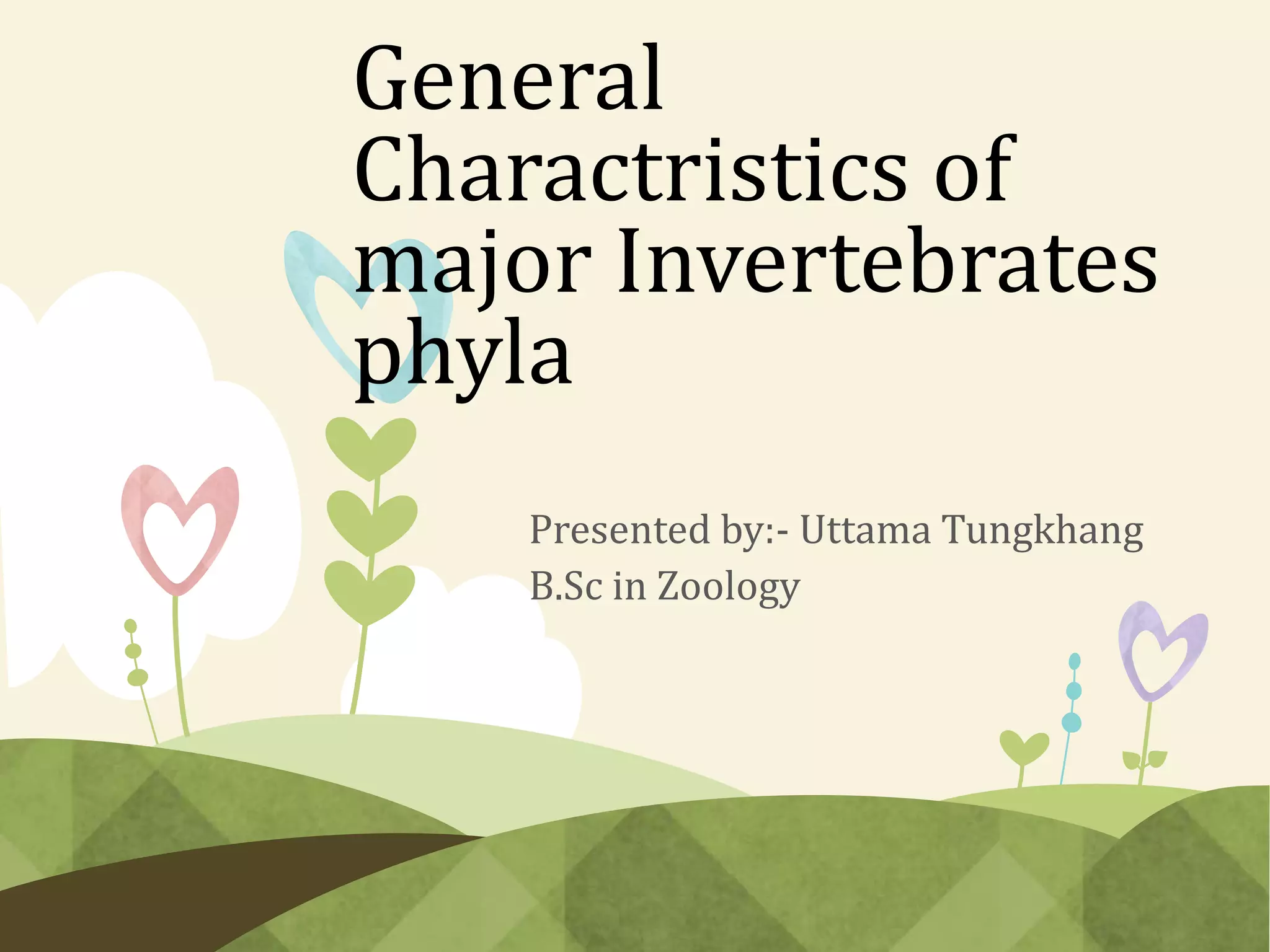 General characteristics of invertebrate phyla | PPTX