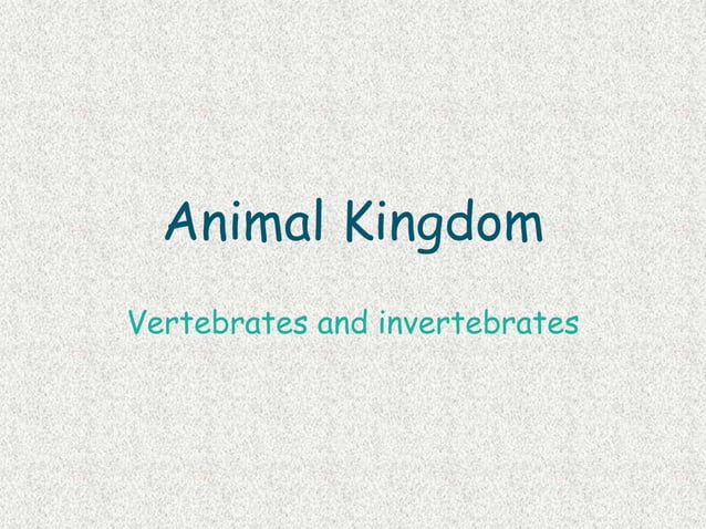 Animal kingdom: vertebrates | PPTX