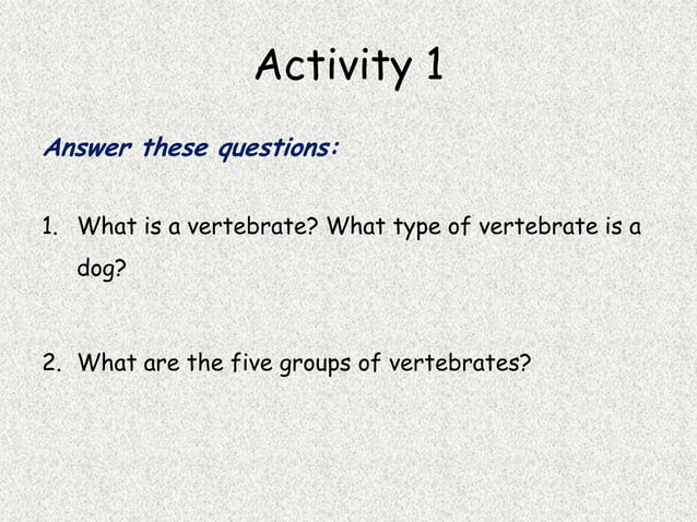 Animal kingdom: vertebrates | PPTX