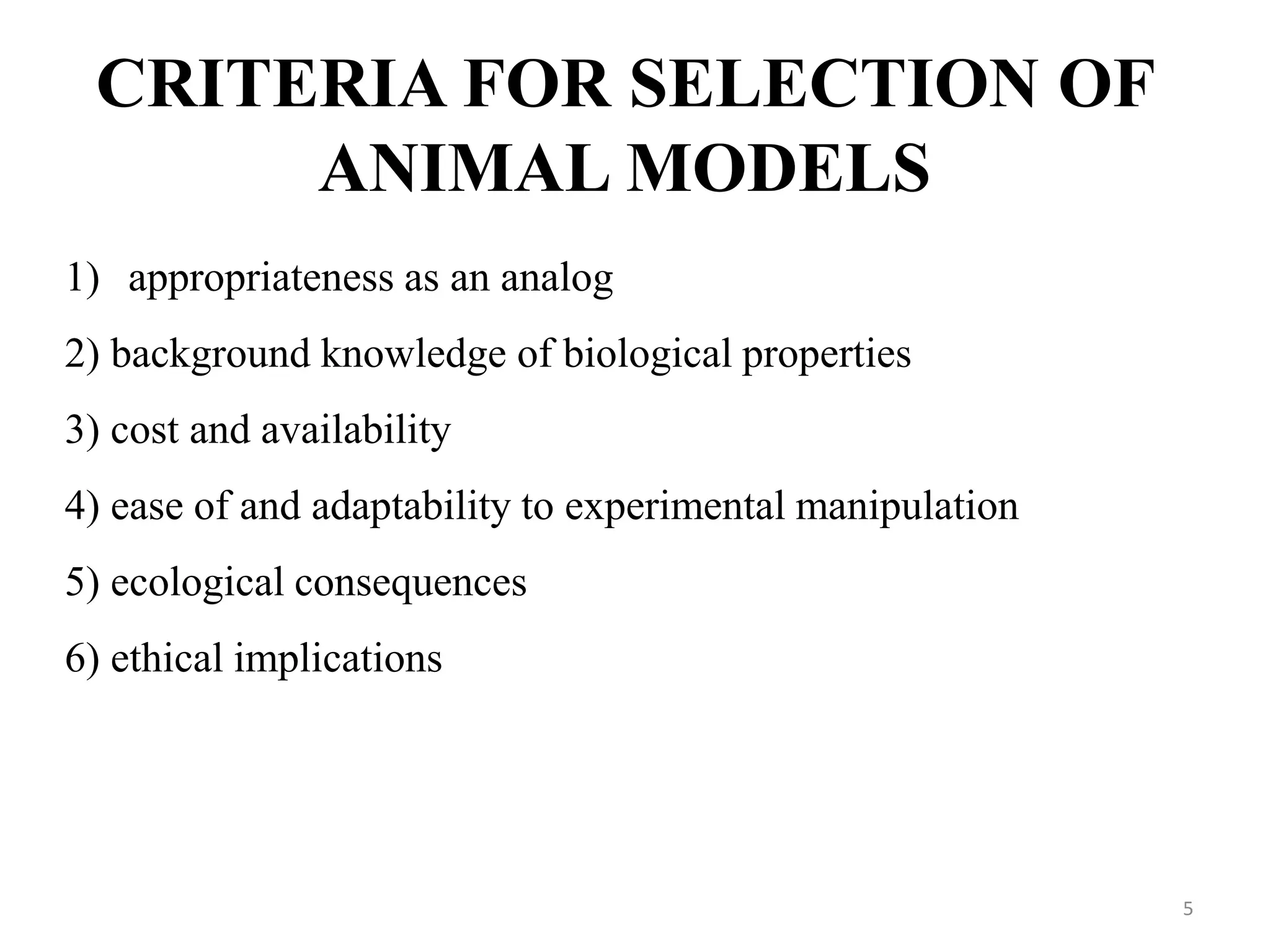 Animal models | PPTX