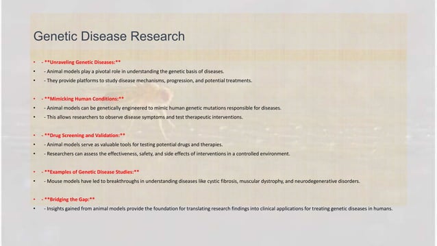 Animal Models- Use in Genetics and Developmental Biology.pptx