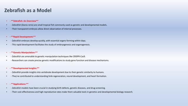 Animal Models- Use in Genetics and Developmental Biology.pptx