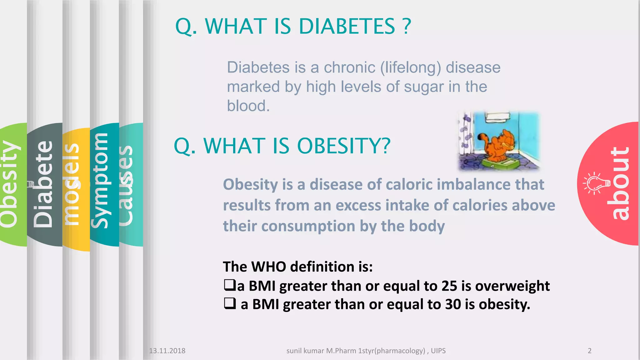 Animal modelsof diabetes and obesity | PPTX