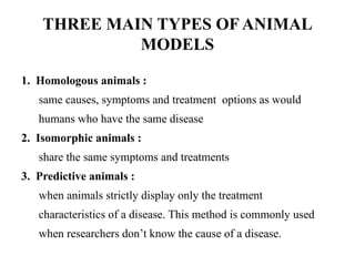 ANIMAL MODELS FOR MIMICKING HUMAN DISEASES.pptx