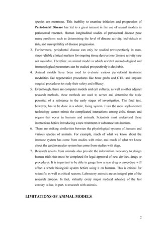 Animal models in periodontics | DOC