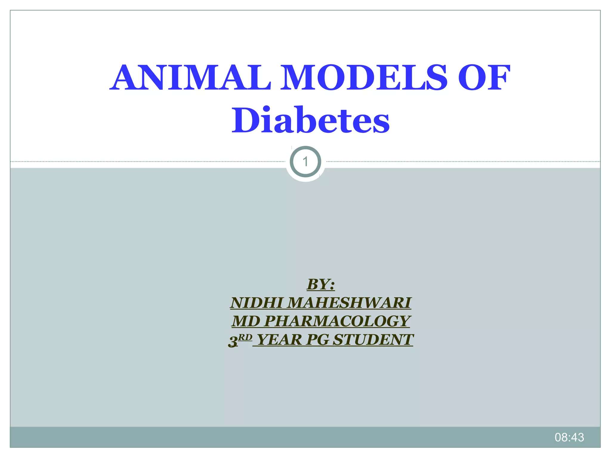 Animal models of diabetes | PPT