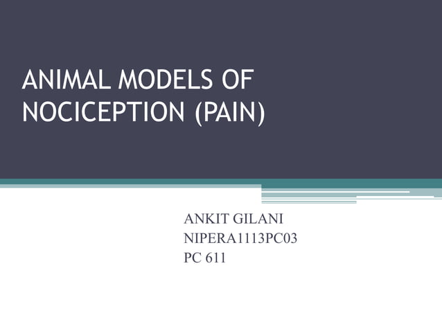 Animal models of nociception (pain) | PPTX | Pharmaceutical Drugs ...