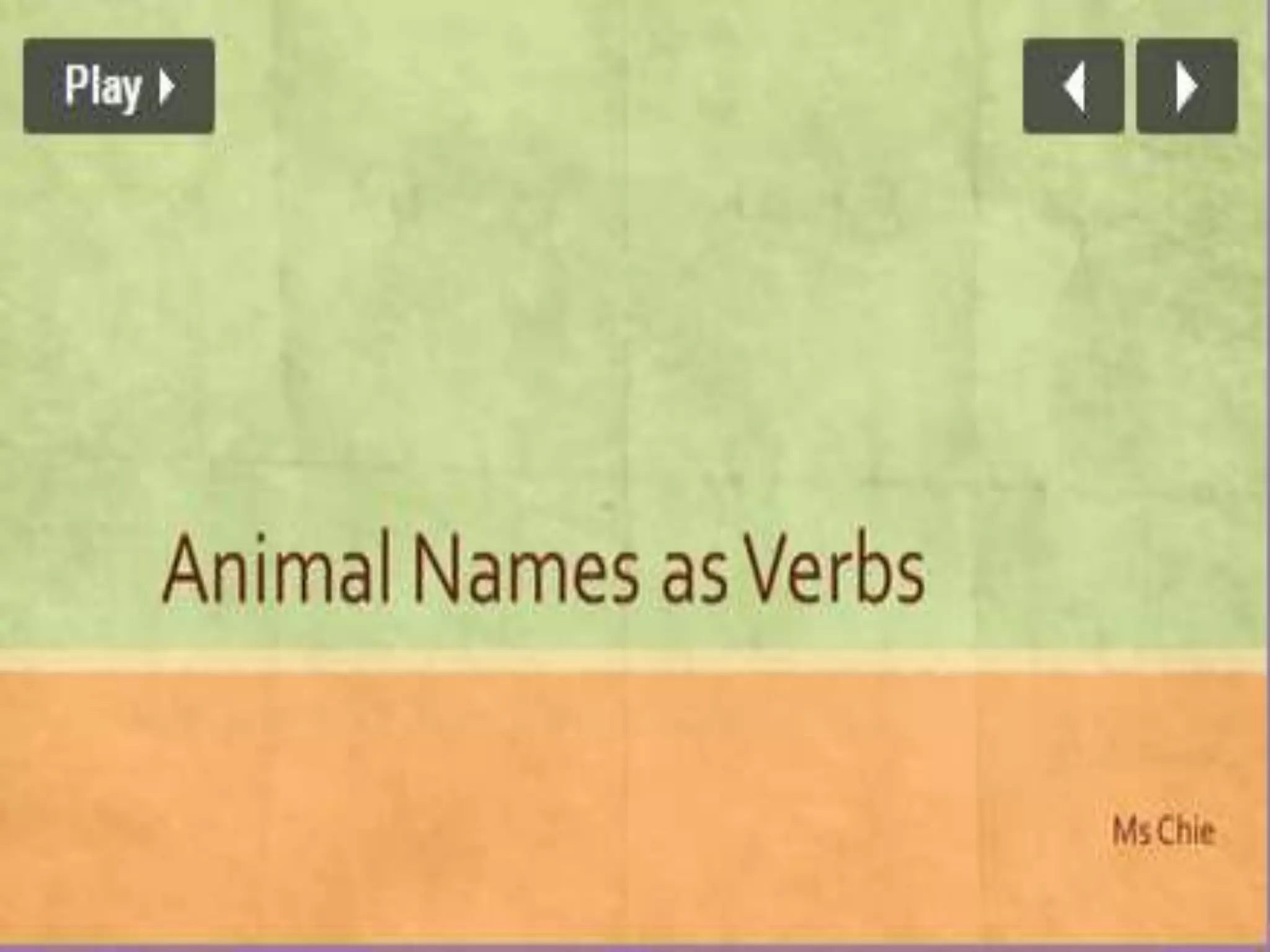 Animal names as verbs ( p4 ) | PPTX