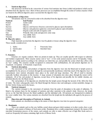 Animal nutraition | DOC | Chemistry | Science