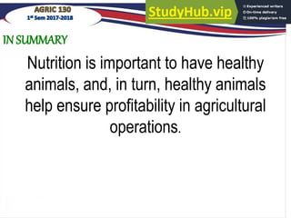 ANIMAL NUTRITION AND FEEDING LECTURE CONTENT | PDF