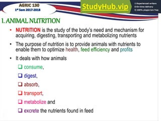 ANIMAL NUTRITION AND FEEDING LECTURE CONTENT | PDF