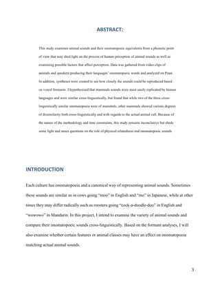 Animal onomatopoeia: how accurate are they? | PDF