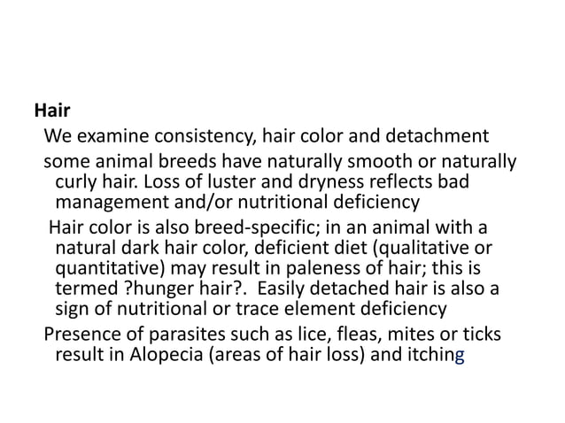 Animal parameters lecture | PPTX