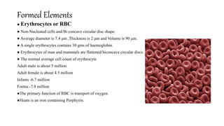 ANIMAL PHYSIOLOGY, The Blood-RBC ,WBC and Platelets Function | PPTX ...