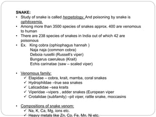 introduction to animal poisons, forensic toxicology | PPTX