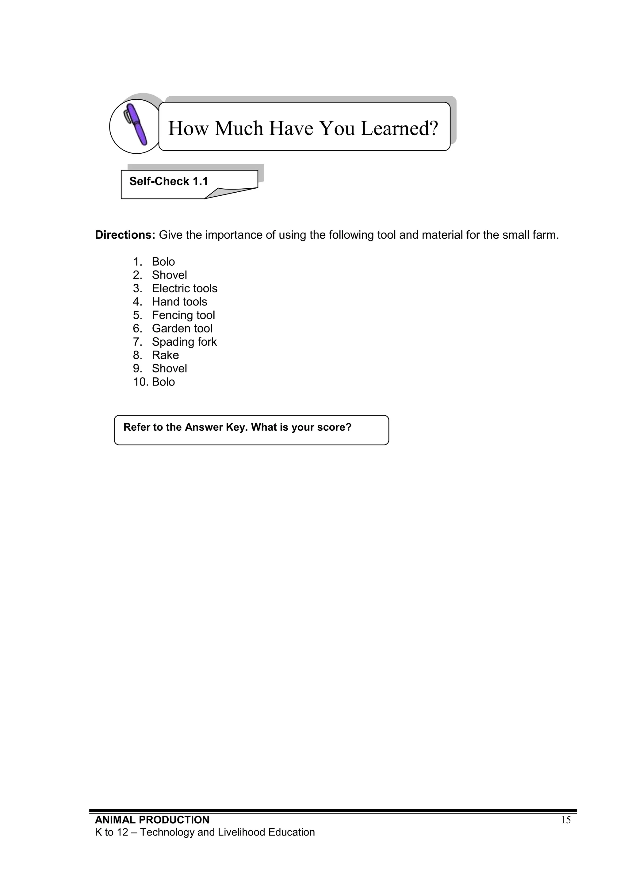 TLE -Learning Module - Animal Production | PDF