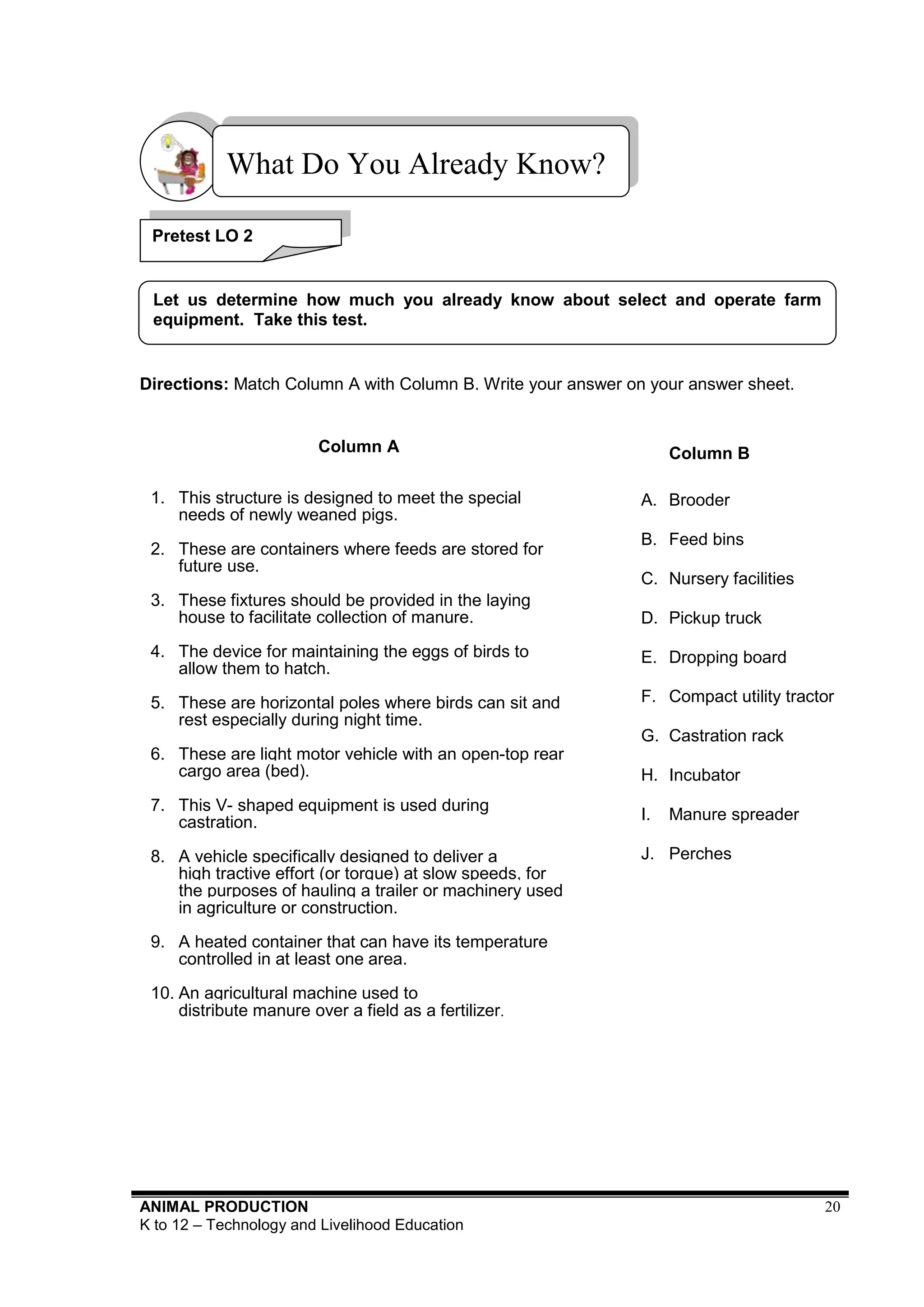 TLE -Learning Module - Animal Production | PDF