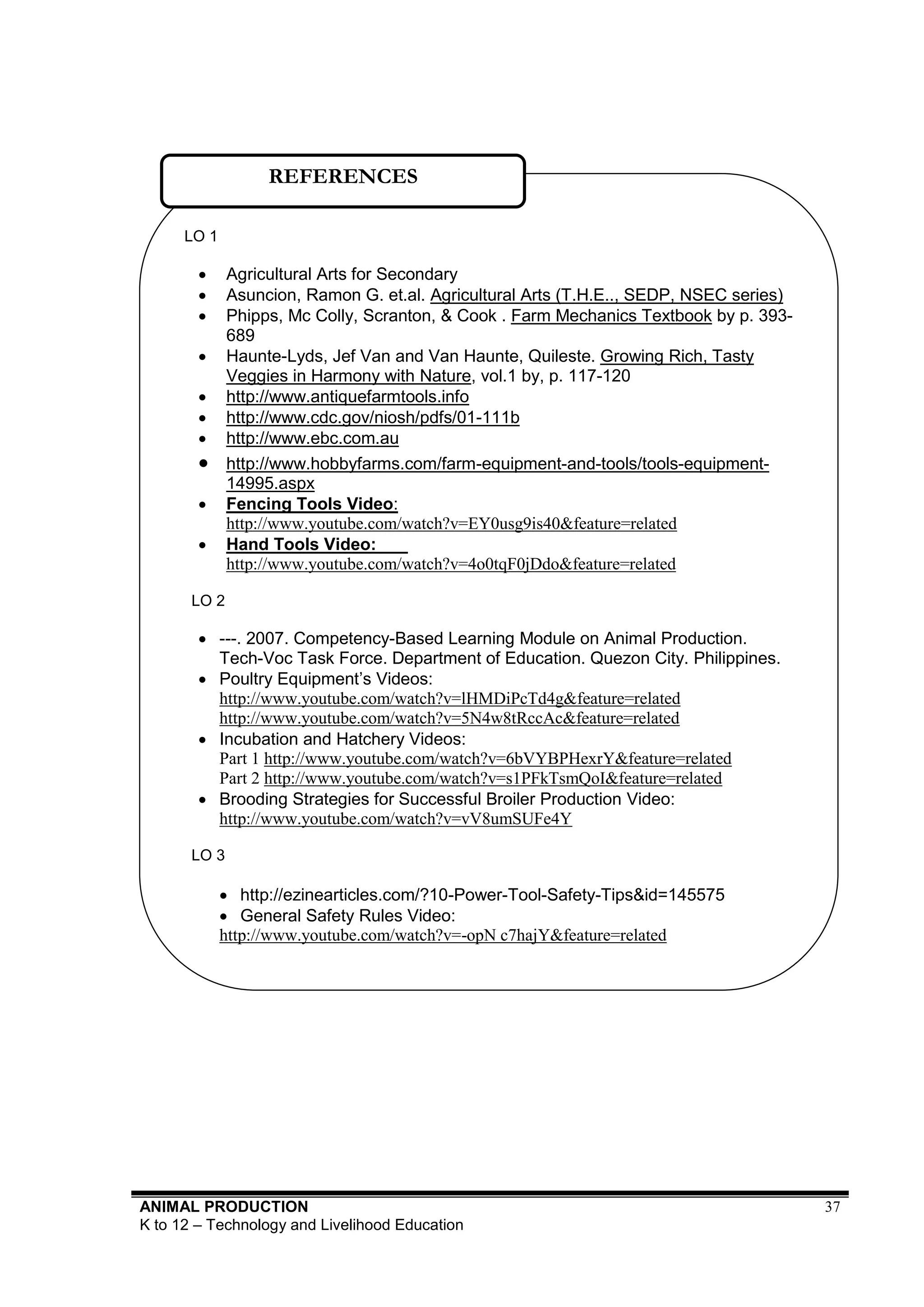 TLE -Learning Module - Animal Production | PDF