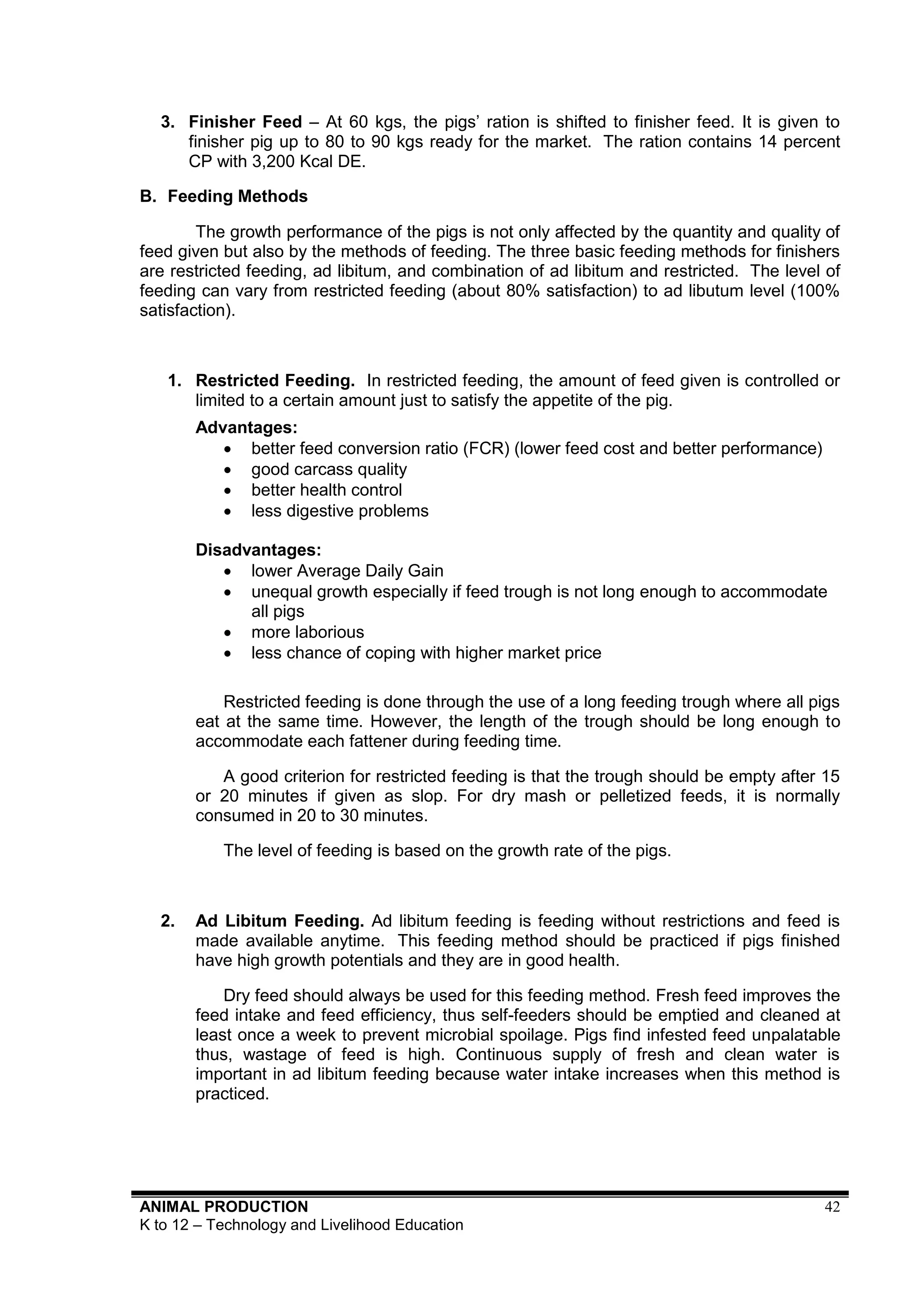 TLE -Learning Module - Animal Production | PDF