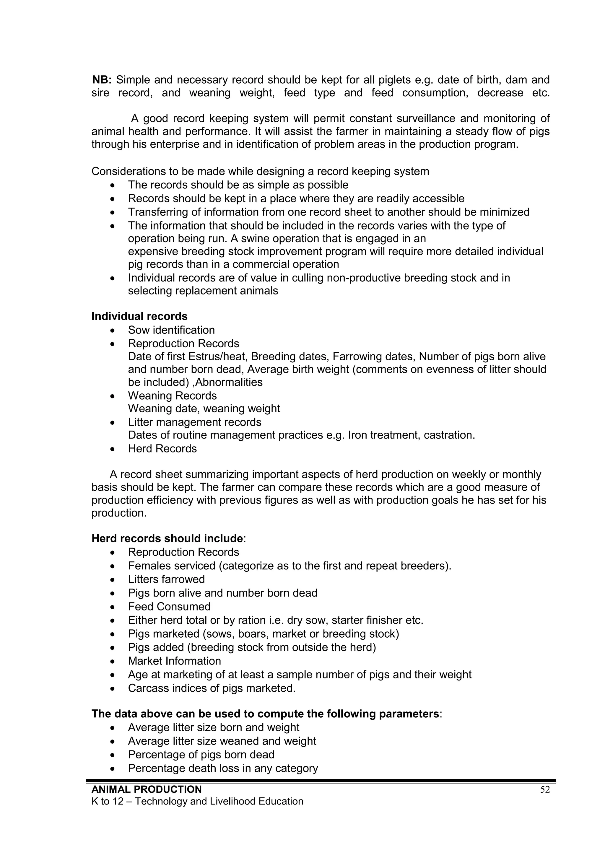 TLE -Learning Module - Animal Production | PDF