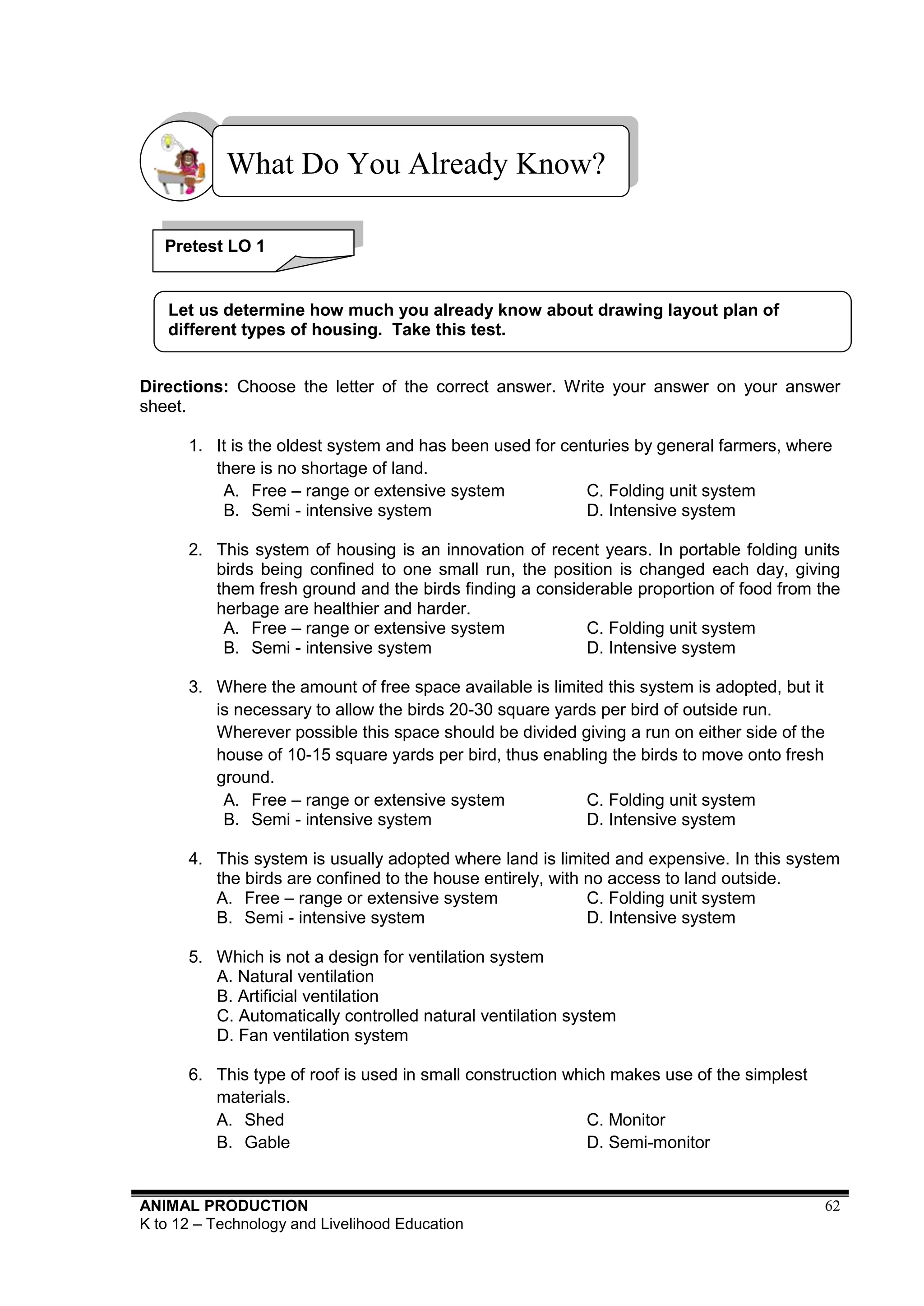 TLE -Learning Module - Animal Production | PDF