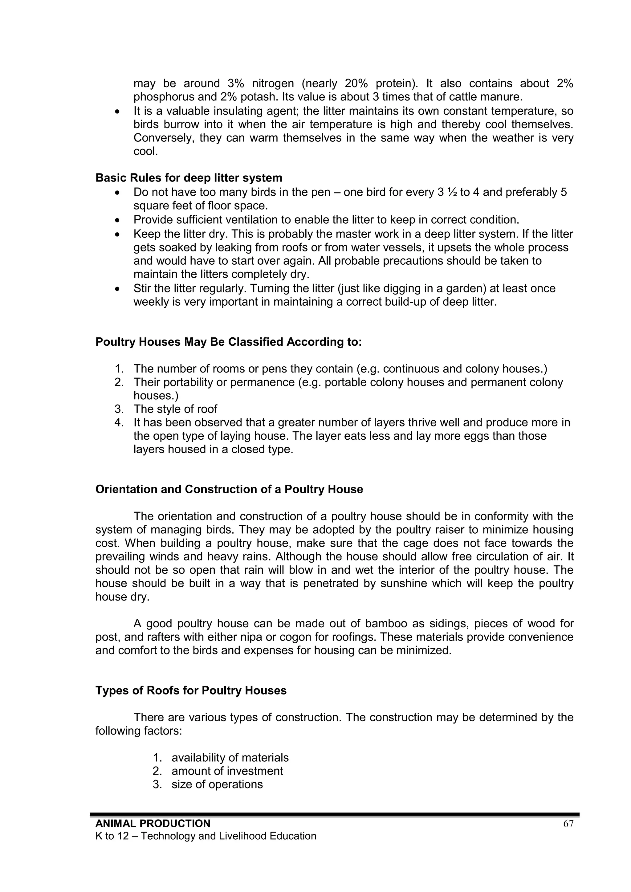 TLE -Learning Module - Animal Production | PDF