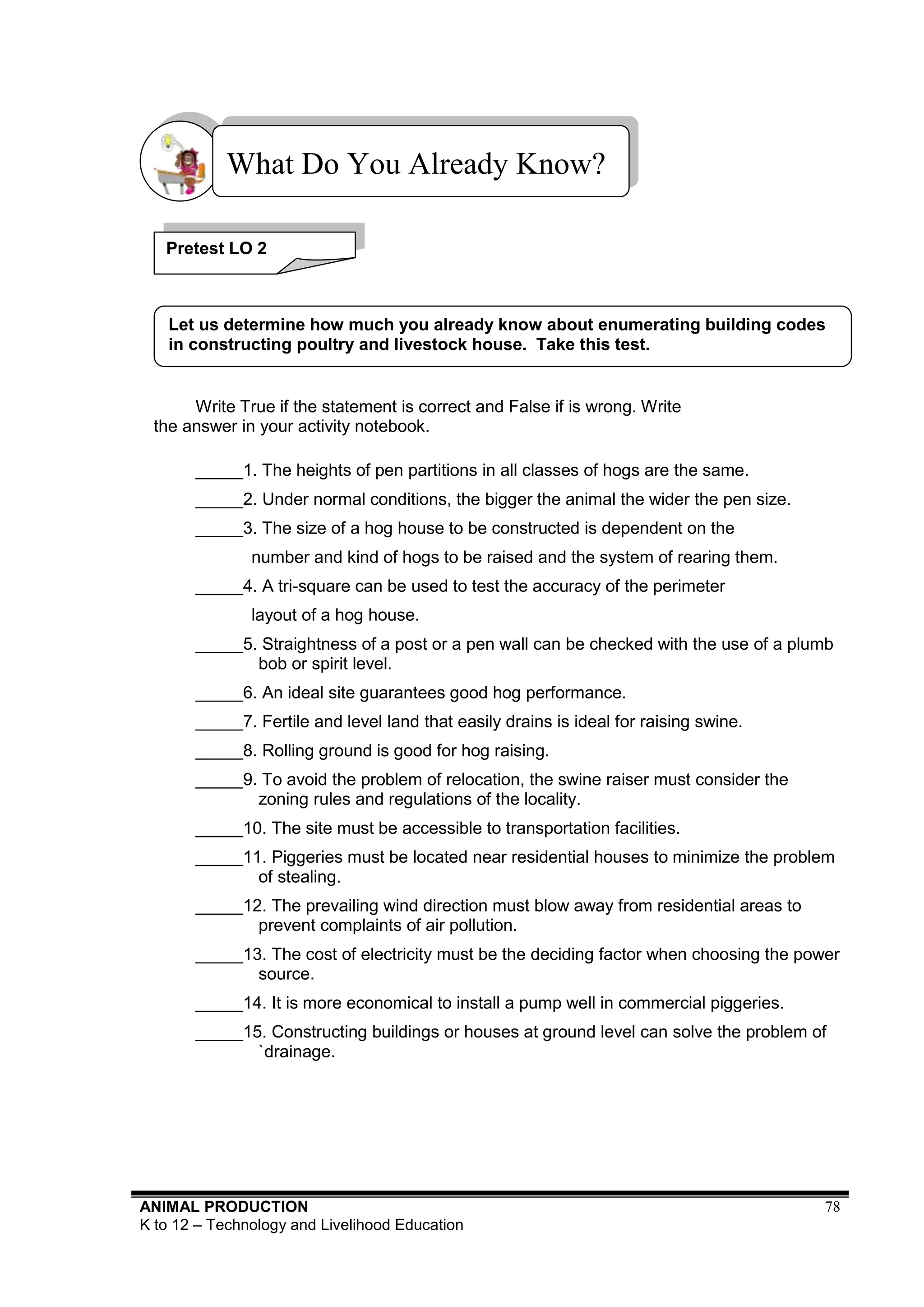 TLE -Learning Module - Animal Production | PDF