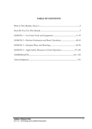 TLE -Learning Module - Animal Production | PDF