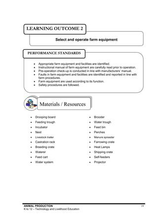 TLE -Learning Module - Animal Production | PDF