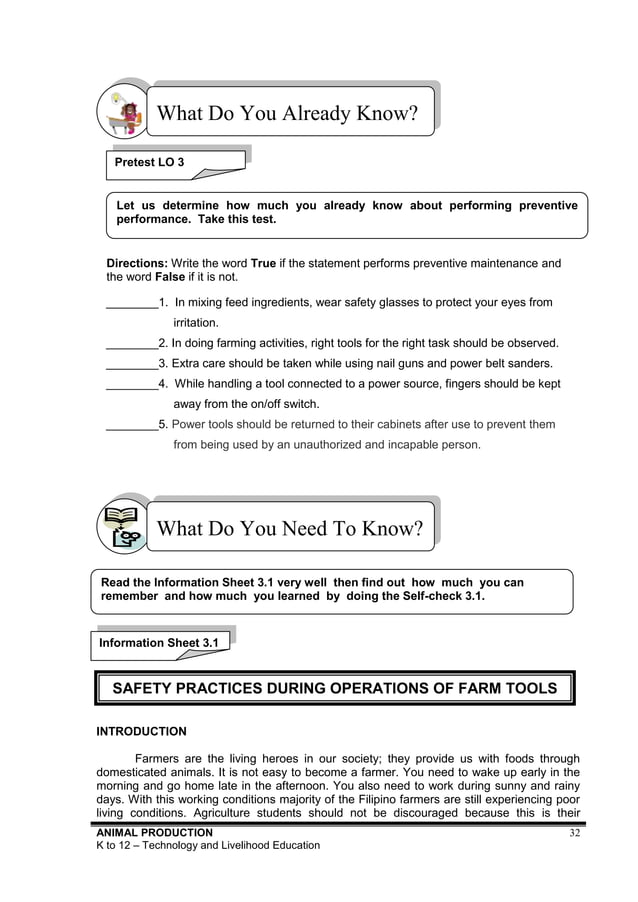TLE -Learning Module - Animal Production | PDF