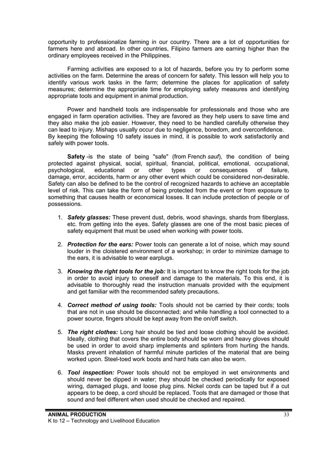 TLE -Learning Module - Animal Production | PDF