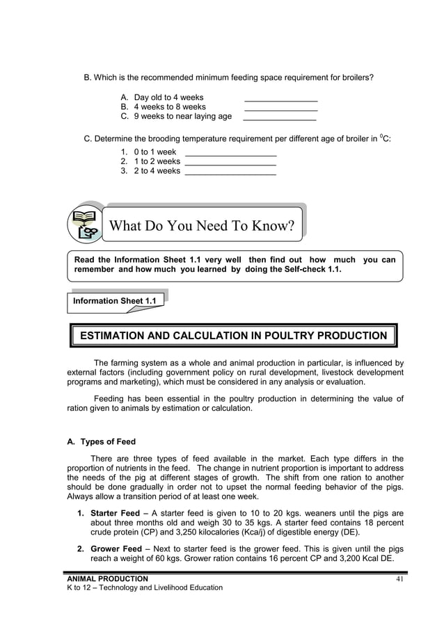 TLE -Learning Module - Animal Production | PDF