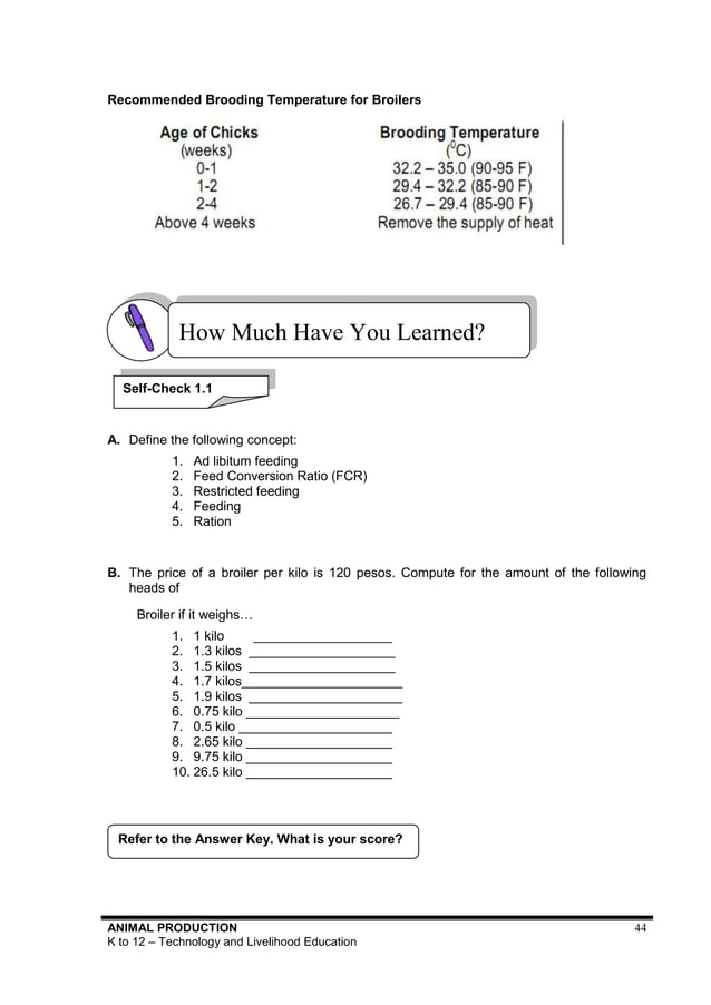 TLE -Learning Module - Animal Production | PDF