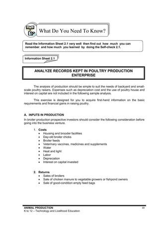 TLE -Learning Module - Animal Production | PDF