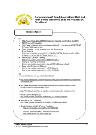 TLE -Learning Module - Animal Production | PDF