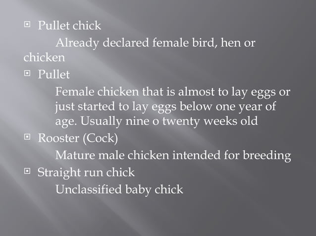 ANIMAL PRODUCTION (POULTRY-CHICKEN) NC II.pptx | Agriculture | Industries
