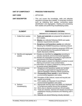 TESDA - TR - Animal Production (Swine) NC II | PDF