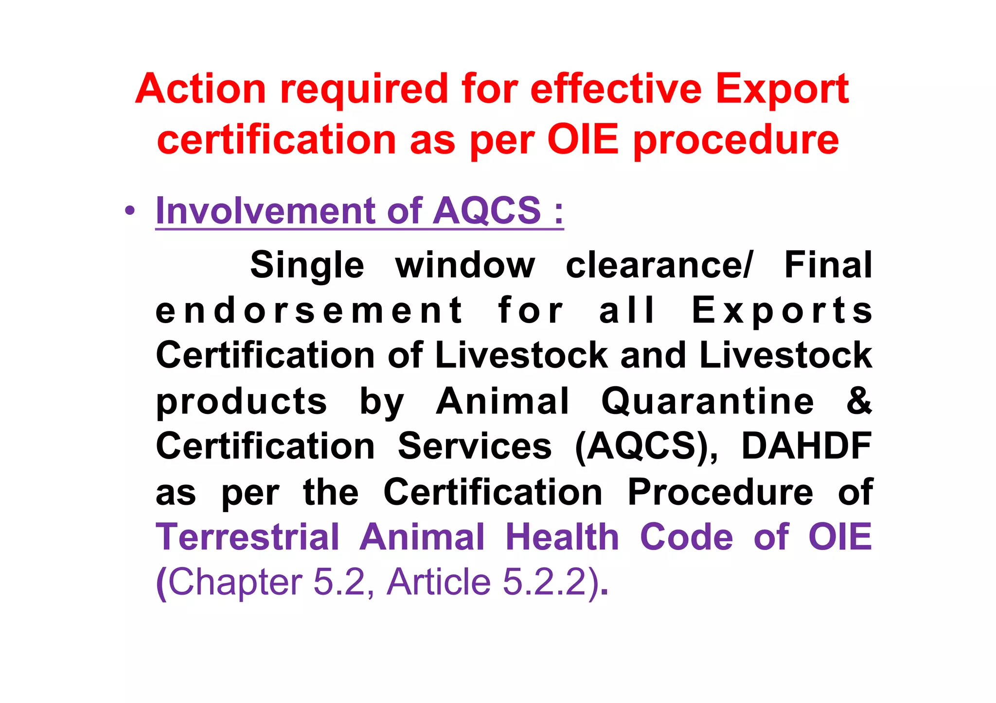 Animal Quarantine and Certification Services | PDF