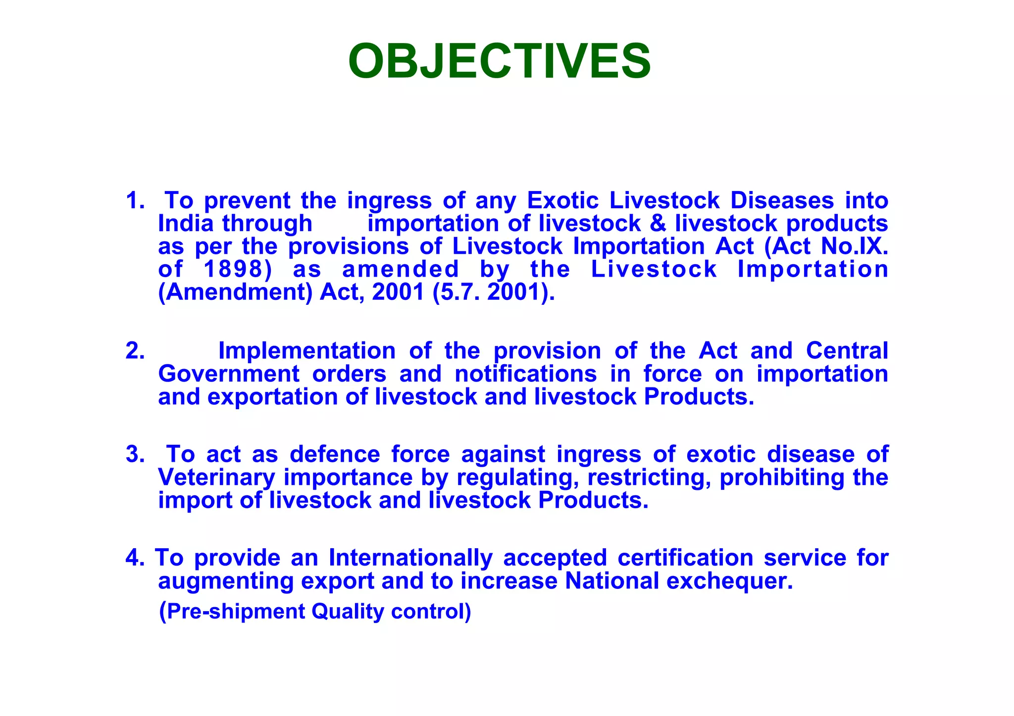 Animal Quarantine and Certification Services | PDF