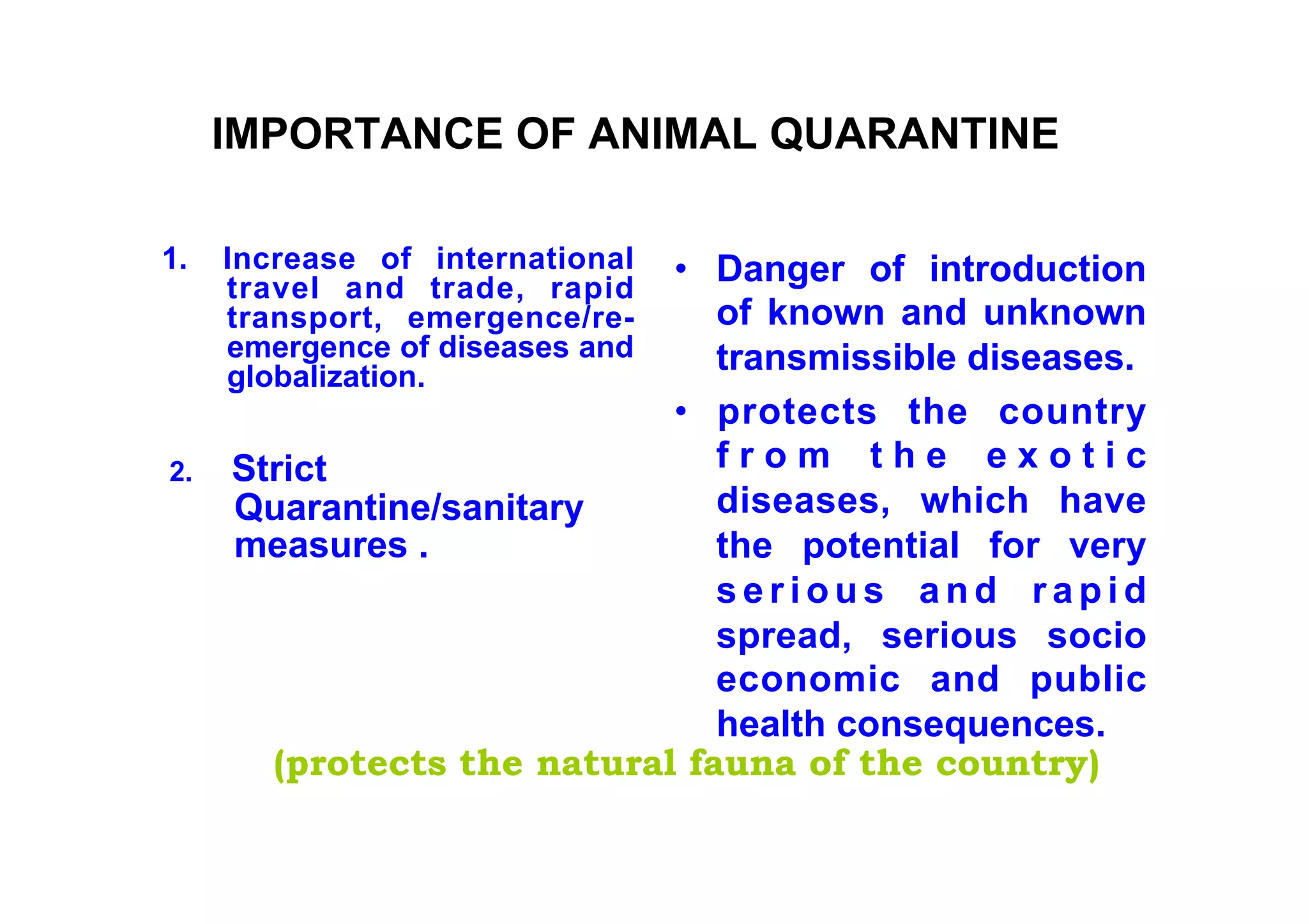 Animal Quarantine and Certification Services | PDF