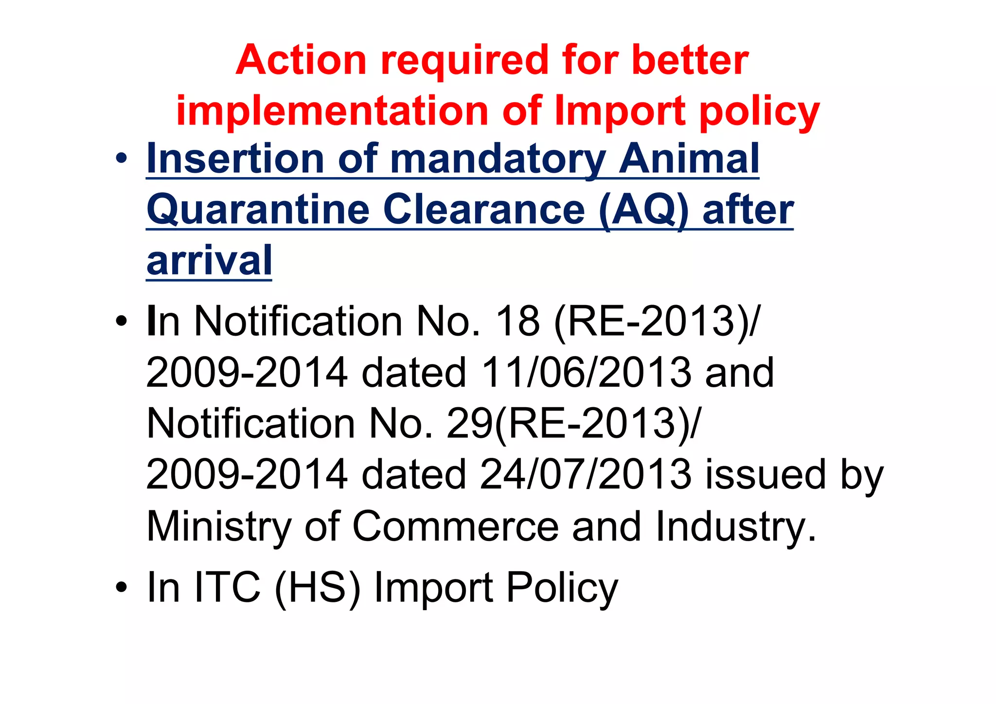 Animal Quarantine and Certification Services | PDF